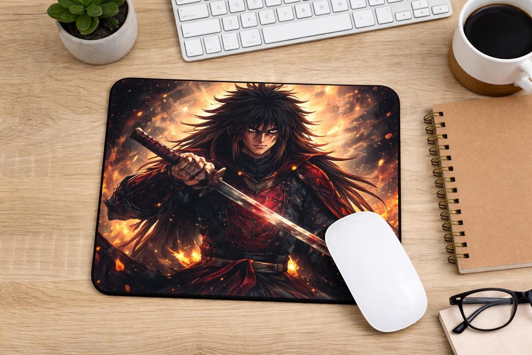 Anime Samurai Desk Mat – Japanese Warlord Gaming Mouse Pad – Ukiyo-e ...