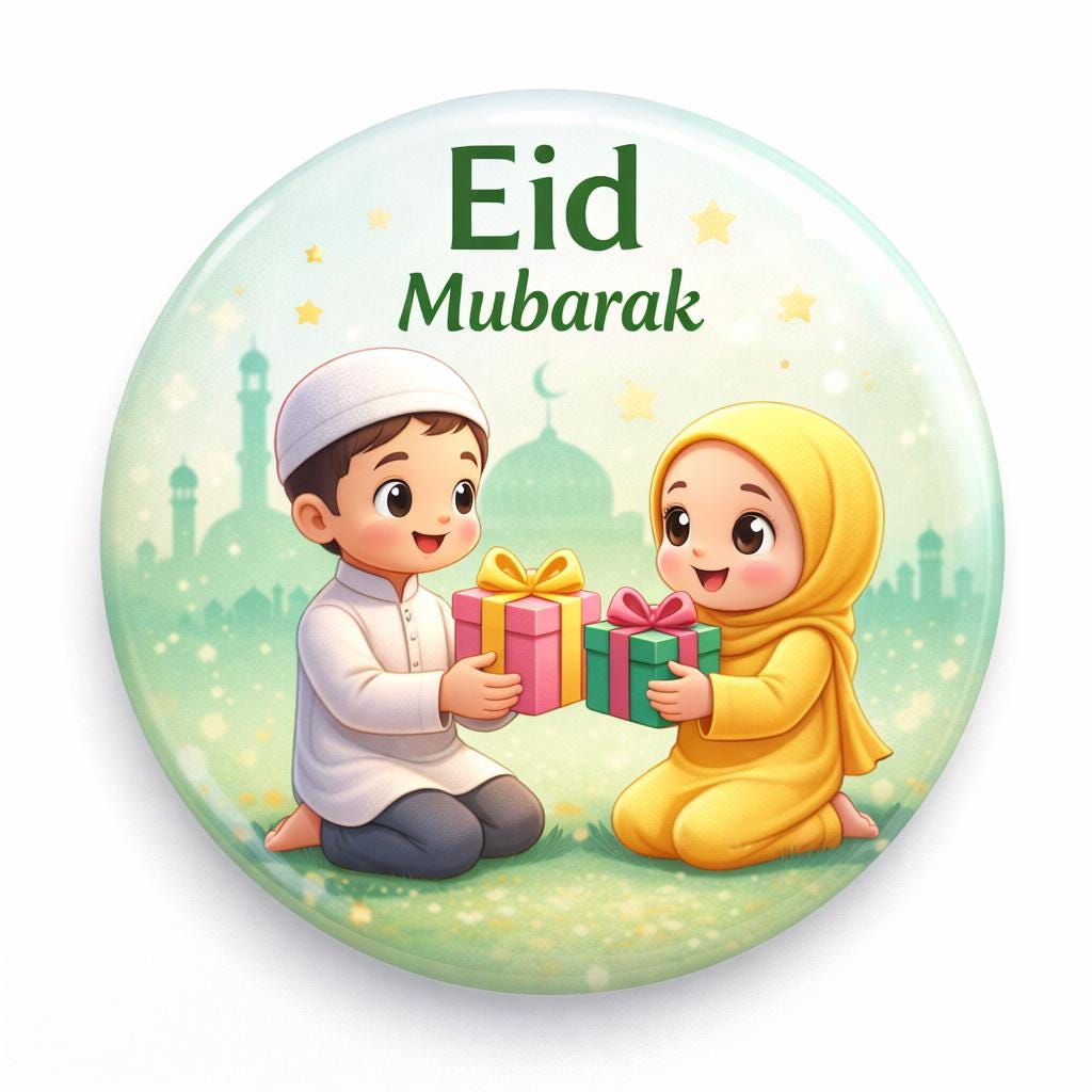 Eid Mubarak Pin Buttons – Ramadan Party Favors for Kids – Festival ...