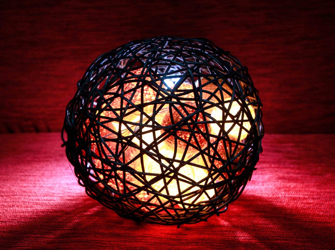 Classic Small Cotton Ball in Rattan Ball Lamp for Home, Bedroom ...