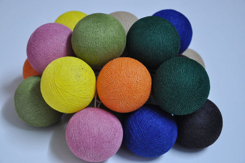 Celebrate Night Cotton Ball String Lights for Patiowedding | Etsy