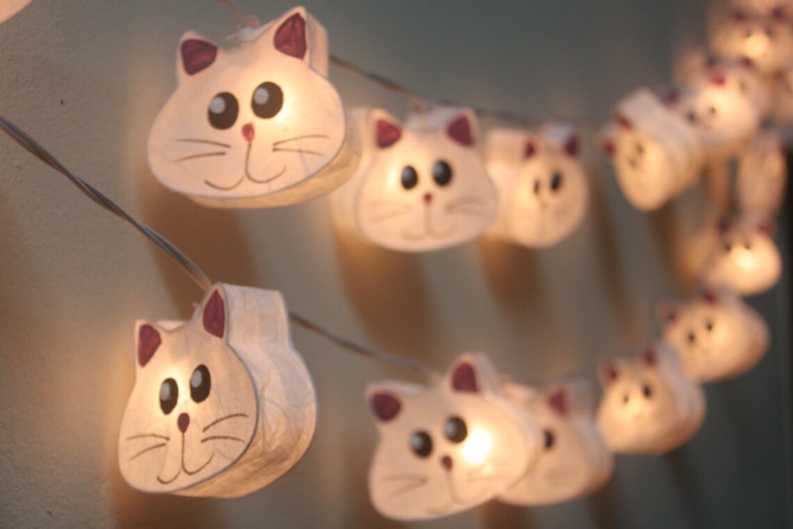 Kitten Mulberry Paper Lanterns for Kids Party Partio Party - Etsy