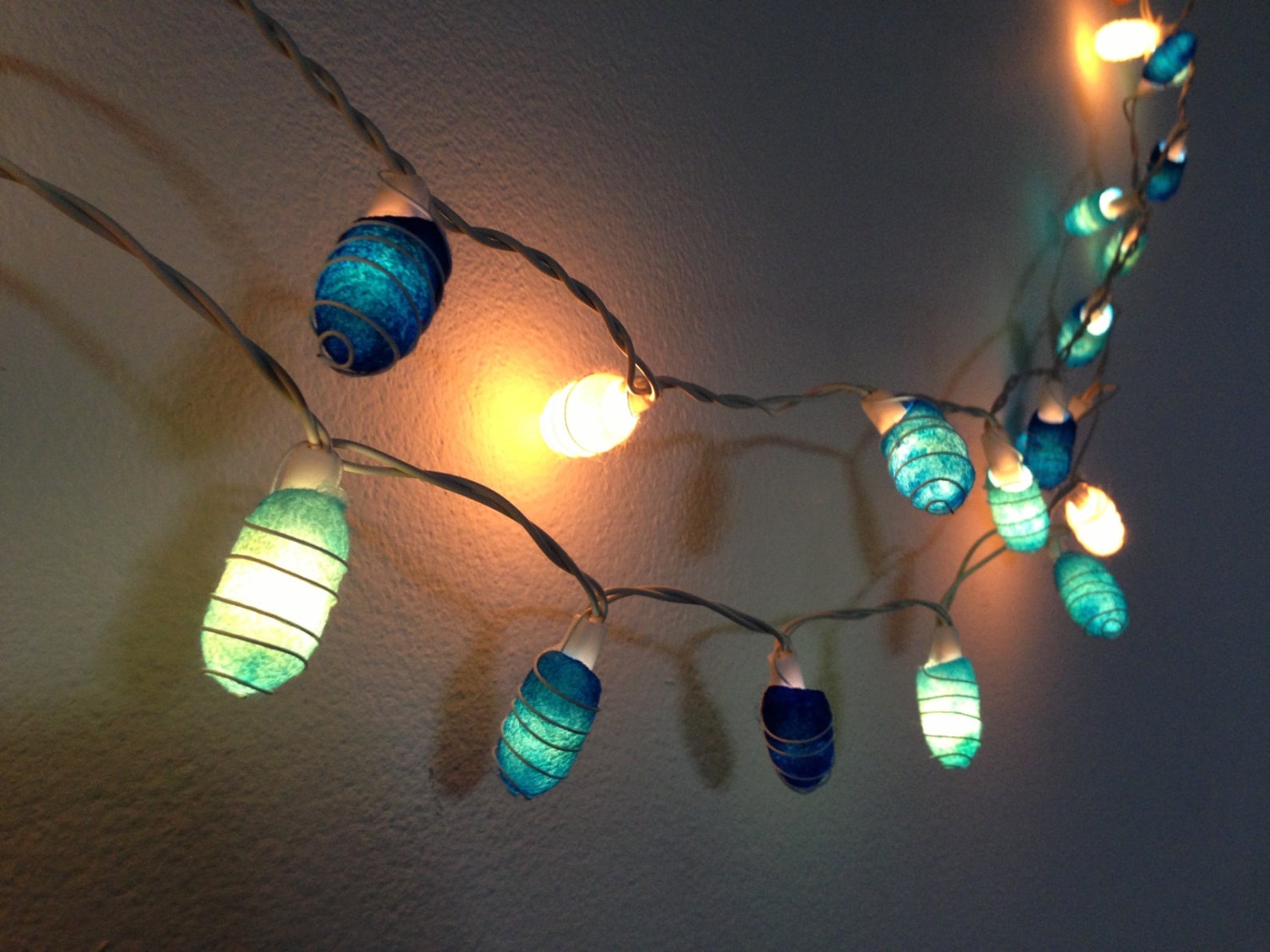 Handmade Ocean Blue Cocoon String Lights for - Etsy Canada