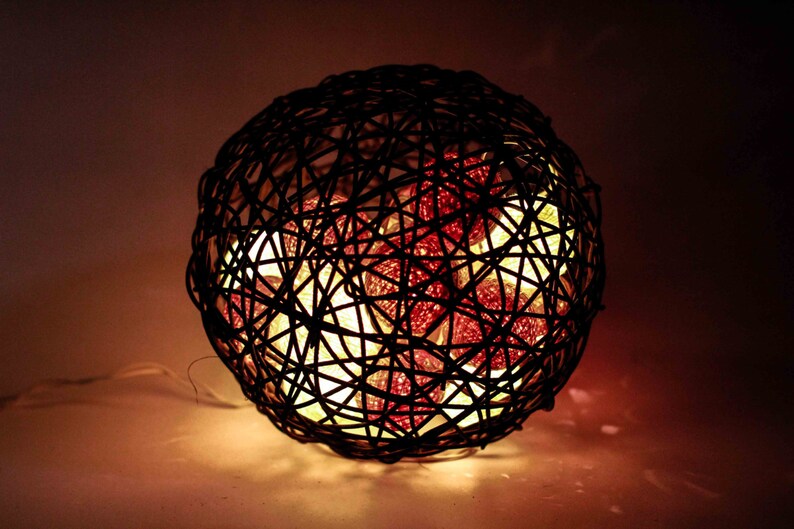 Classic Small Cotton Ball in Rattan Ball Lamp for Home - Etsy