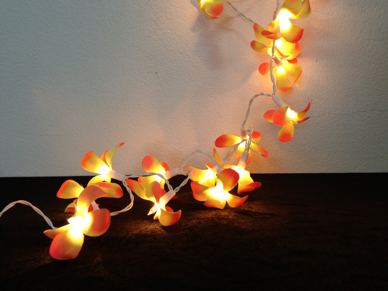 35 Bulbs Vintage Yellow Frangipani Flower String Lights | Etsy