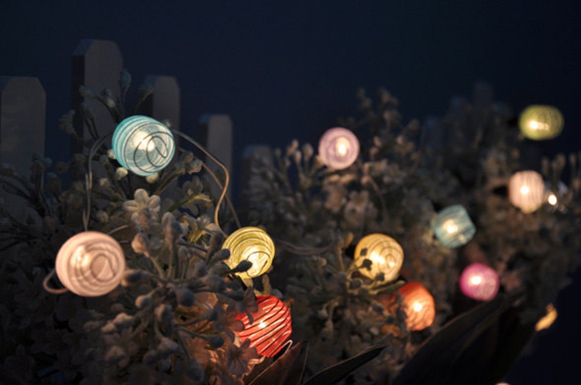 Colourful spring shape string lights for PatioWeddingParty | Etsy