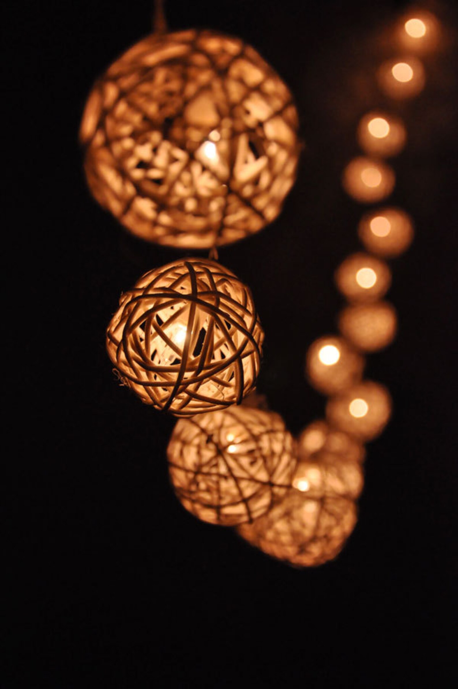 Handmade Fairy Lights Classic White Rattan Ball String Lights | Etsy