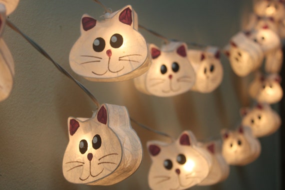 Kitten Mulberry Paper Lanterns for Kids Party Partio Party | Etsy