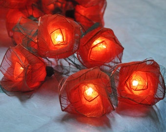 Red Rose String Lights for Patio,wedding,party and Decoration, Wedding ...