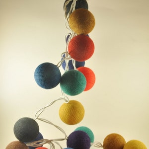 Thai Hill Tribe Tone Cotton Ball String Lights for Patio,wedding,party ...