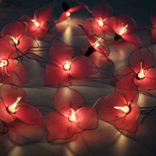 Handmade Pink Flower String Lights for Patioweddingparty and - Etsy