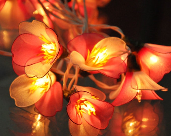Twinkle Light Flowers Paper Flower String Lights Handmade Flower Fairy ...