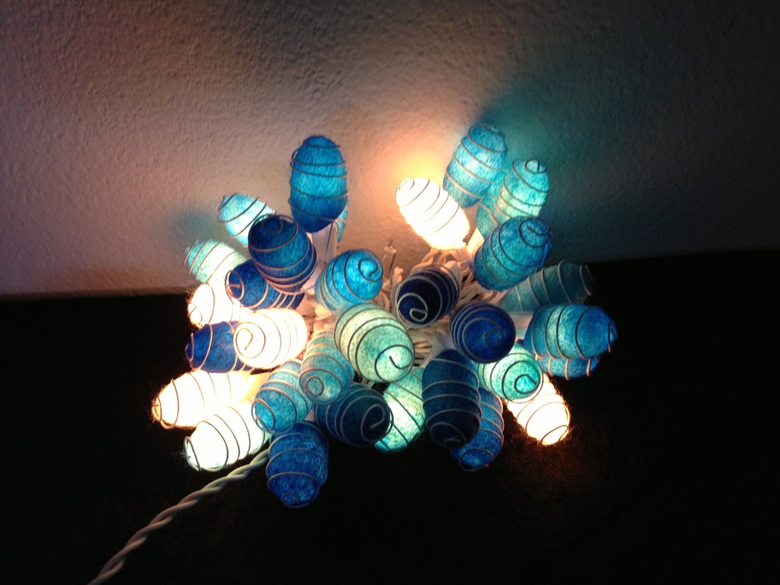 Handmade Ocean Blue Cocoon String Lights for - Etsy Canada