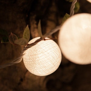 White Cotton Ball String Lights for Party, Partio, Party Lights ...