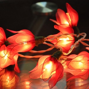 Handmade Pink Flower String Lights for Patio,wedding,party and ...
