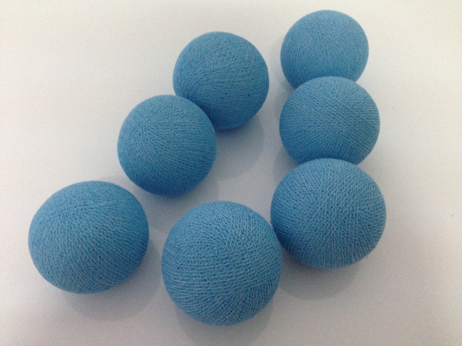 20 Bulbs Handmade Pacific Blue Cotton Ball String Lights for - Etsy