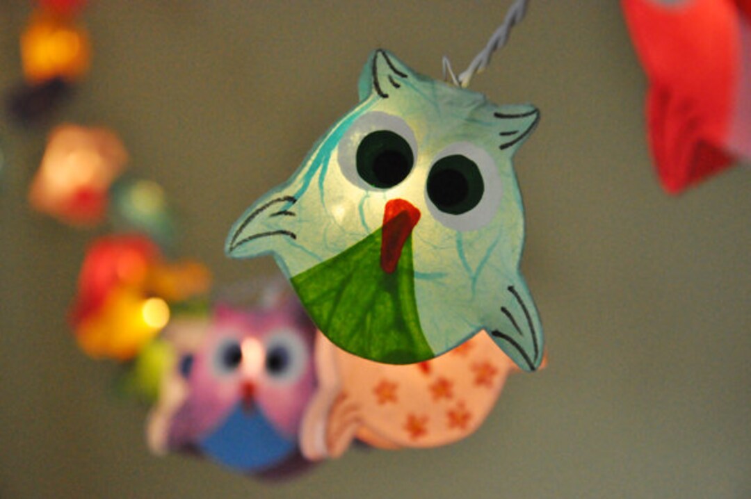 Handmade Cute Owl Mulberry Paper Lanterns for - Etsy