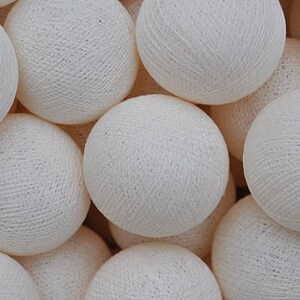 Handmade Ivory White Cotton Ball String Lights for - Etsy