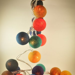 Thai Hill Tribe Tone Cotton Ball String Lights for Patio,wedding,party ...