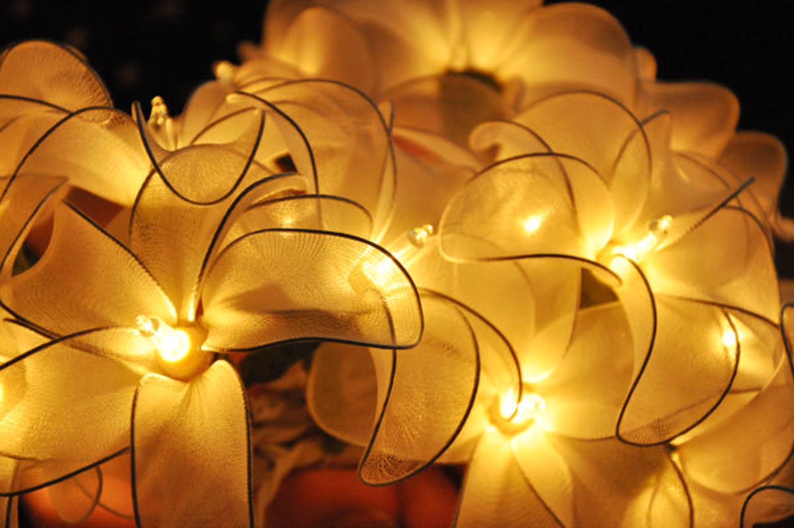 White Day-lily Flower String Lights for Patioweddingparty - Etsy