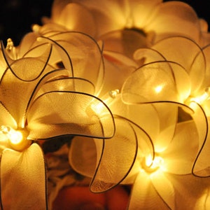 White Day-lily Flower String Lights for Patioweddingparty - Etsy