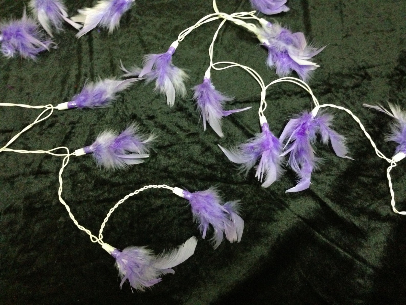 20 Bulbs Purple Fluffy Feather String Lights for - Etsy