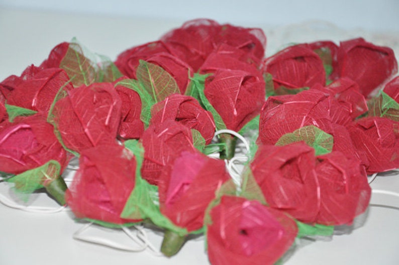 Red Rose String Lights for Patioweddingparty and Decoration - Etsy