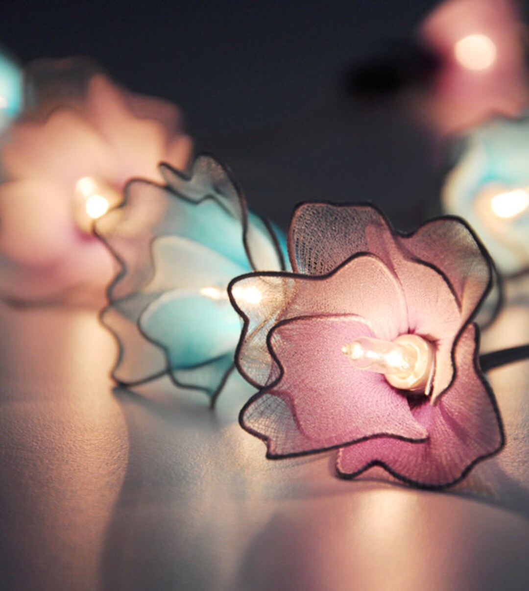Purple & Blue Flower String Lights for Patio,wedding,party and ...