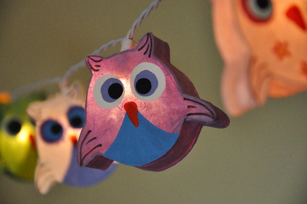Handmade Cute Owl Mulberry Paper Lanterns for - Etsy