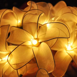 White Day-lily Flower String Lights for Patioweddingparty - Etsy