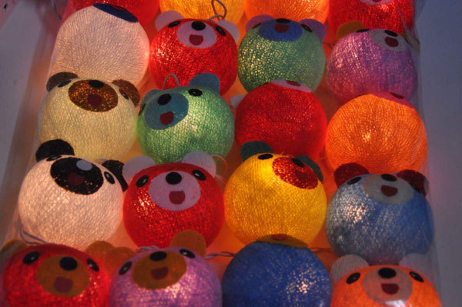 20 Bulbs Cutie Bear Kids Party Cotton Ball String Lights for - Etsy