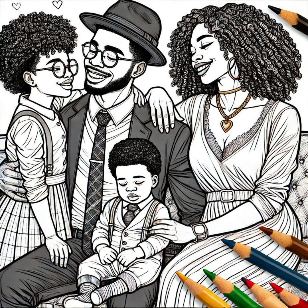Colors of Love: A Black Family Coloring Book Pages - Etsy