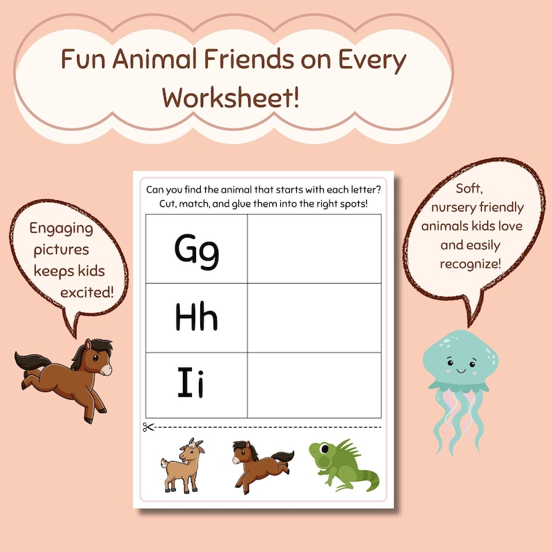 Animal Cut and Paste Worksheets • Matching & Fine Motor Skills ...