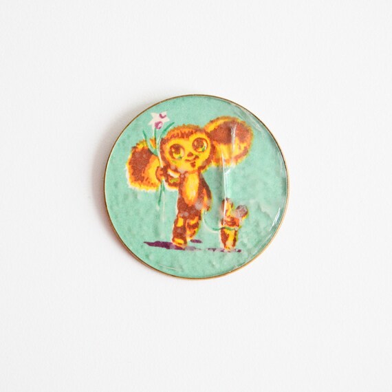 Items similar to Cute Cheburashka - Vintage Soviet Union USSR Metal Pin ...