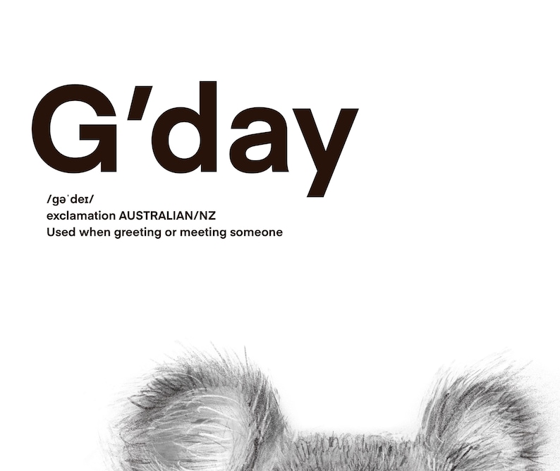 G'day Card Australian Native Animal Koala Aussie Slang Greeting ...