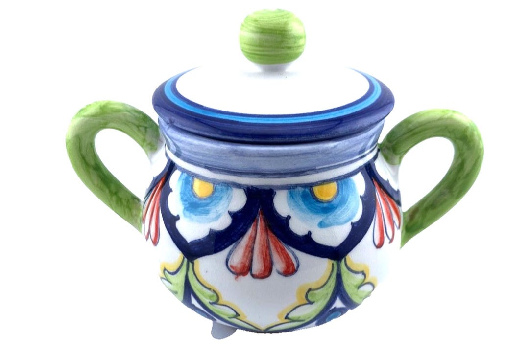 Italian Sugar Bowl Hand Painted Deruta Italy - Etsy