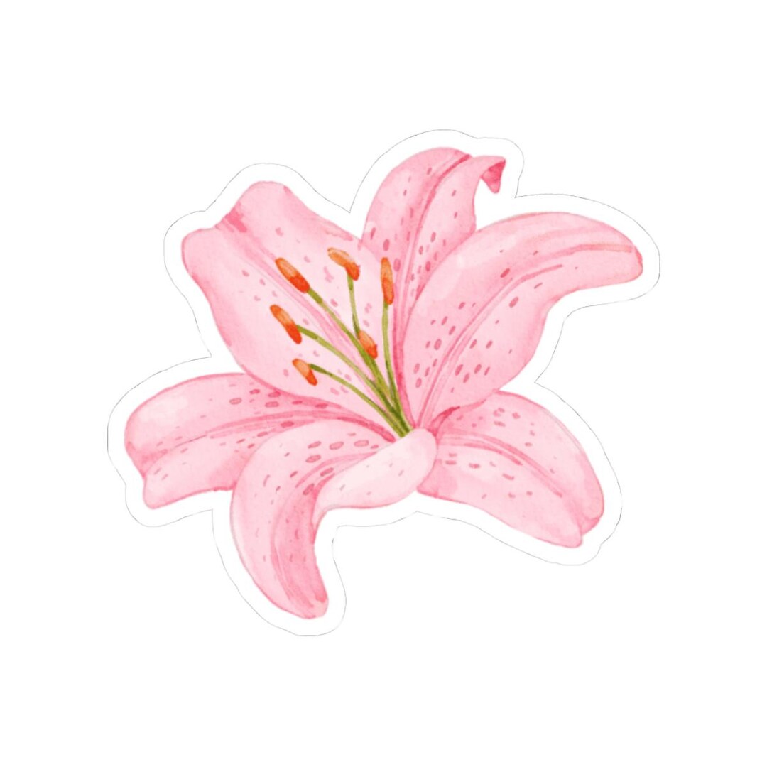 Pink Lily Stickers, Floral Laptop Stickers, Nature Decor, Cute Planner ...