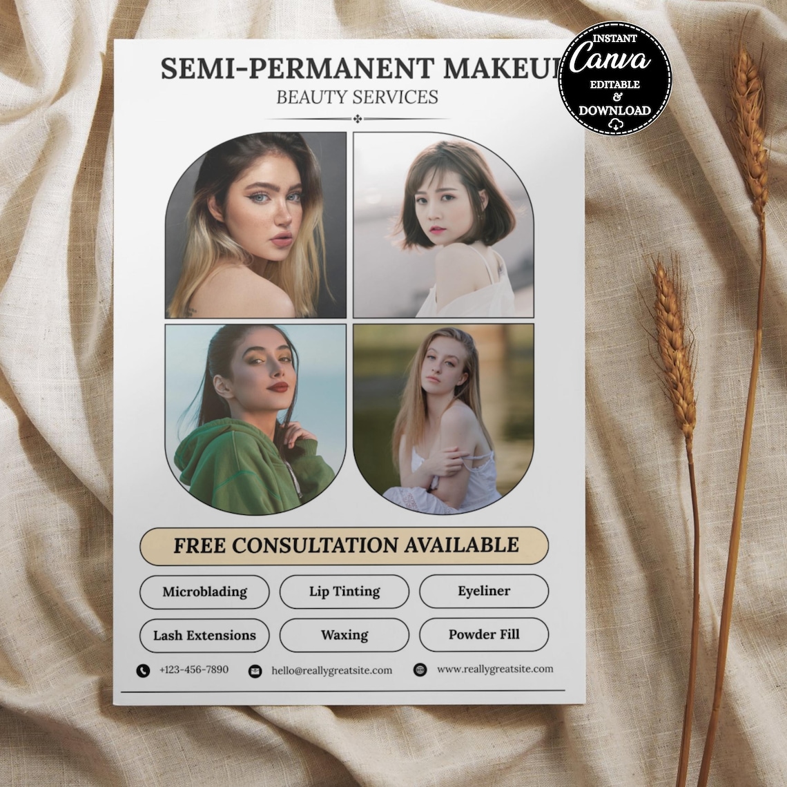 Editable Beauty Salon Flyer Template, Esthetician PMU Price List ...