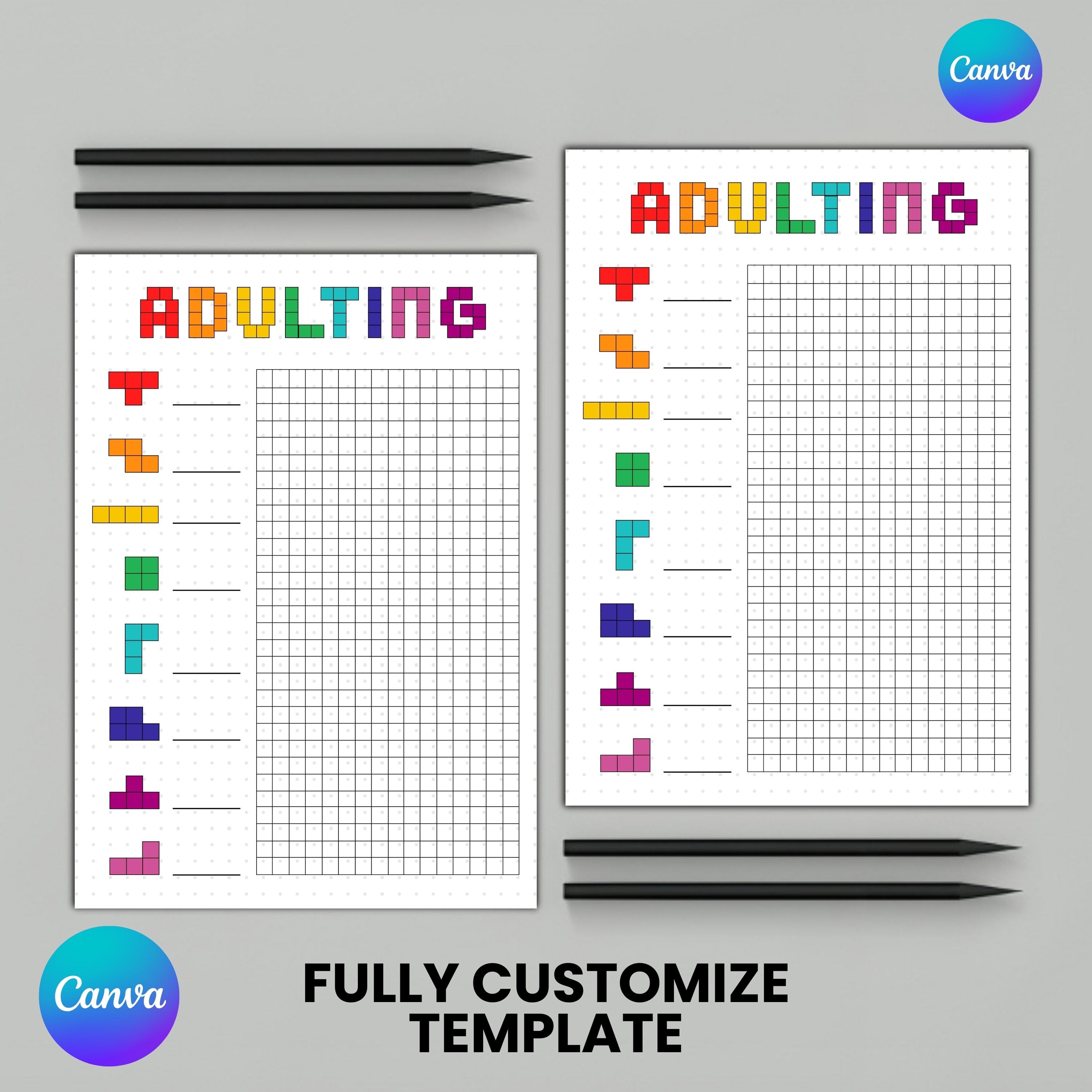 Adulting Tracker Printable | Fun Habit Tracker | Tetris Task Tracker ...