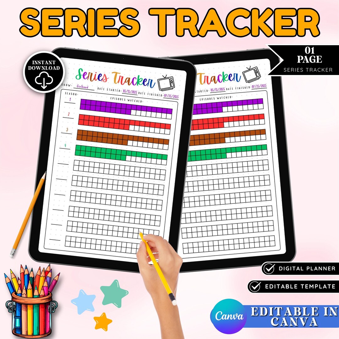 Series Tracker Printable, TV Show Episode Log, Binge Watch Planner ...