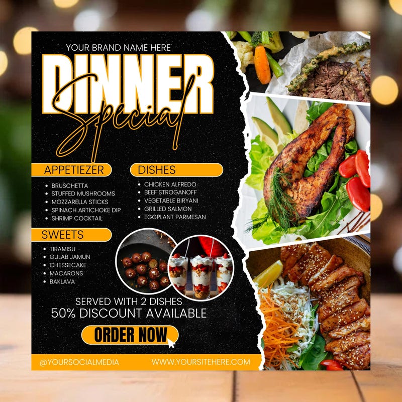 Luxury Restaurant Flyer - Etsy