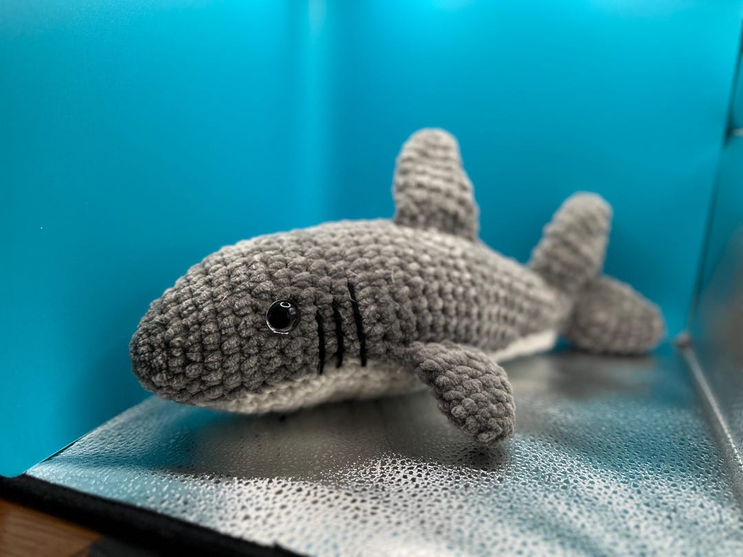 Handmade Crocheted Great White Shark Stuffie - Gray Plush Toy - Etsy