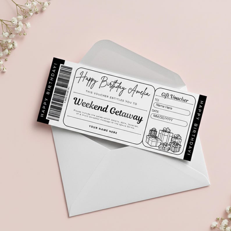 Editable Weekend Getaway Gift Voucher Certificate , Printable Travel ...