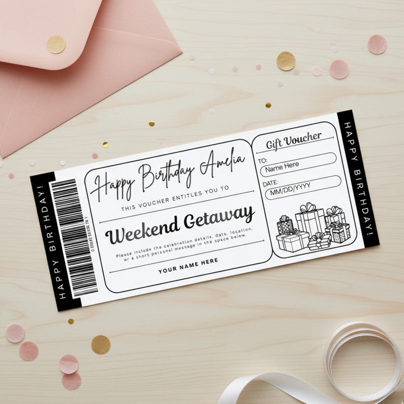 Editable Weekend Getaway Gift Voucher Certificate , Printable Travel ...