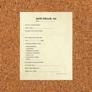Self Check-in Worksheet – Mental Health Printable – 1-page PDF ...