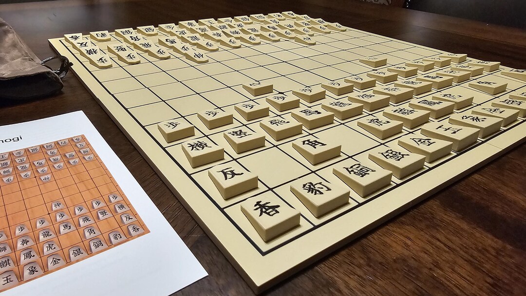 Chu Shogi Set, Traditional Kanji, Board and Pieces, Hand Painted ...