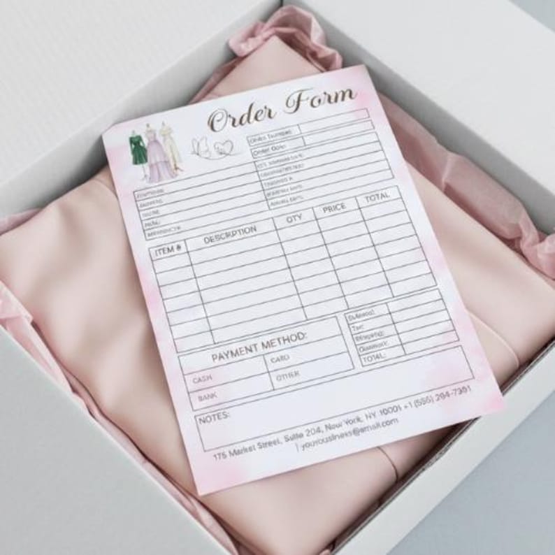 Editable Order Form Canva Template, Small Business Invoice Sheet ...