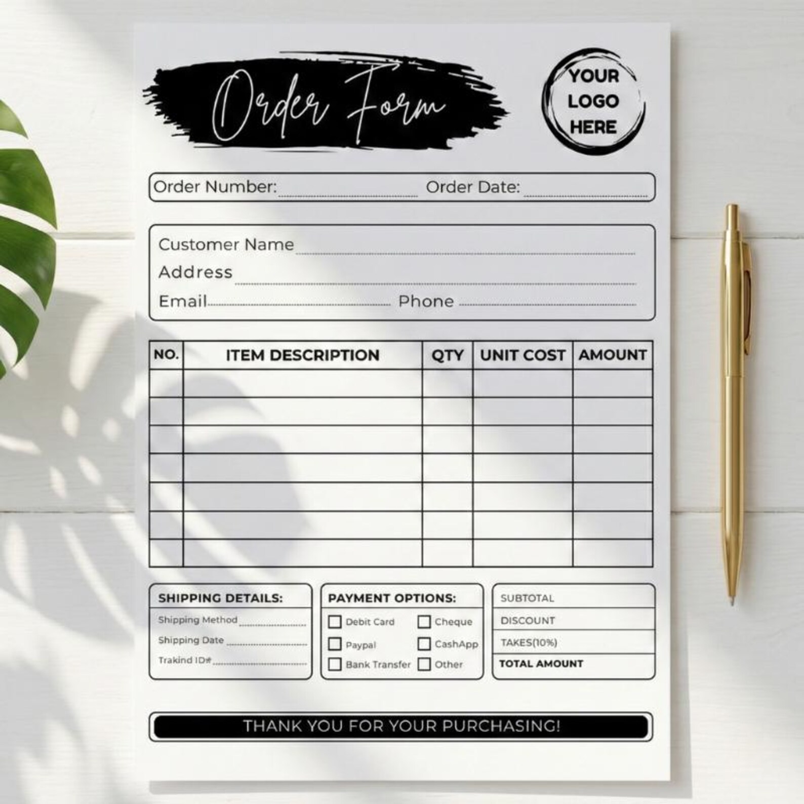 Editable Order Form Template, Printable Crafters Order Form , Small ...