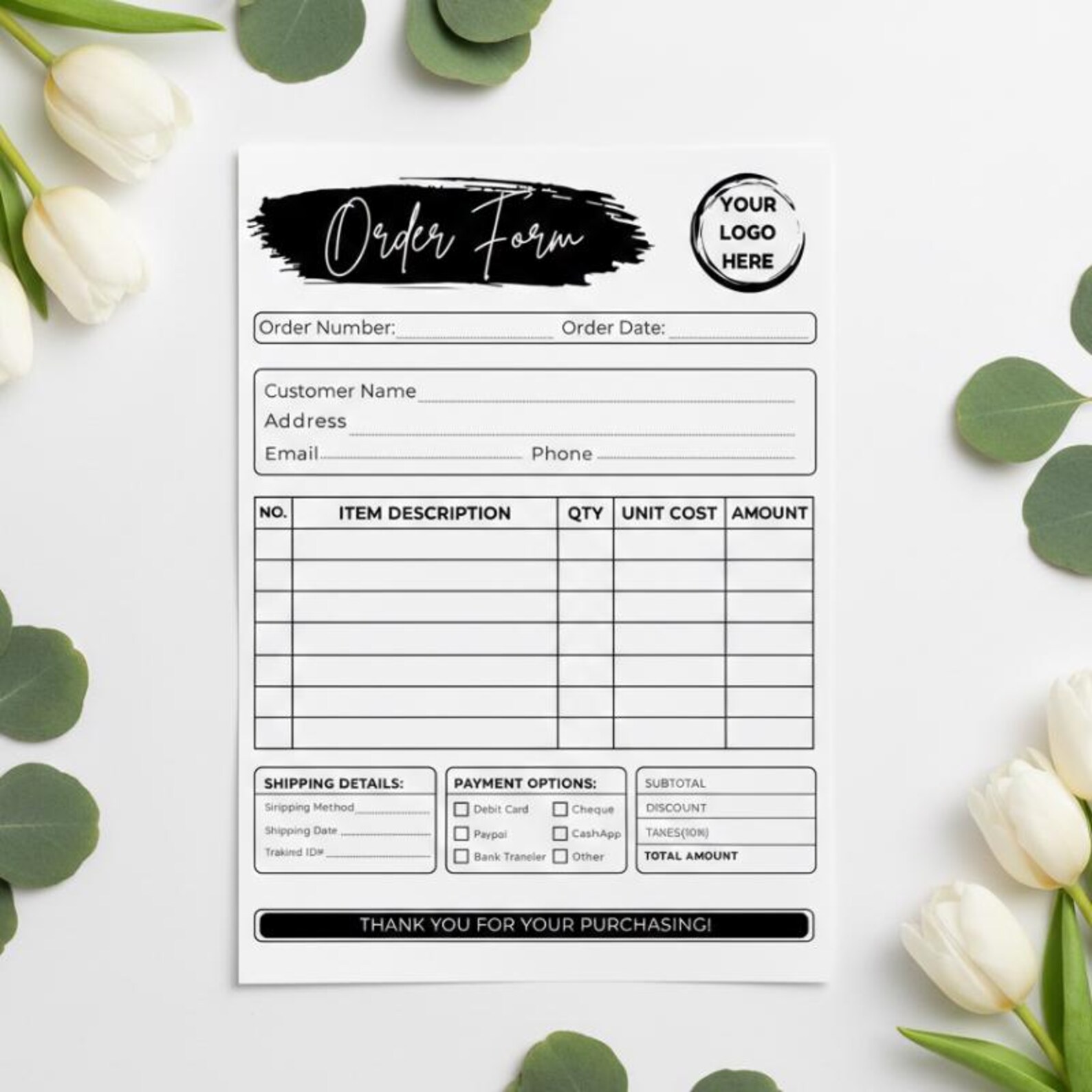 Editable Order Form Template, Printable Crafters Order Form , Small ...