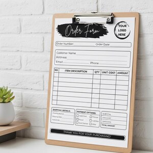 Editable Order Form Template, Printable Crafters Order Form , Small ...