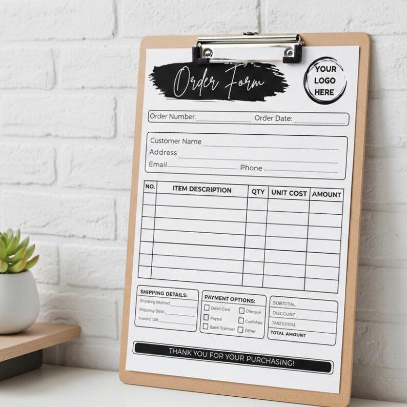 Editable Order Form Template, Printable Crafters Order Form , Small ...